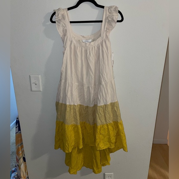 moodie | Dresses | Moodie Xs High Low Tiered Color Block Square Neck ...